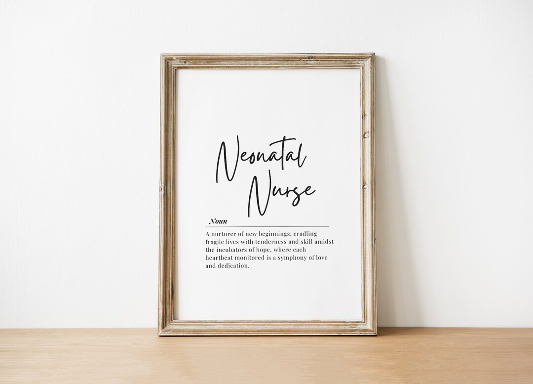 Neonatal Nurse Digital Download Definition Poster Gift Wall Art ...