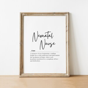 Neonatal Nurse Digital Download Definition Poster Gift Wall Art ...