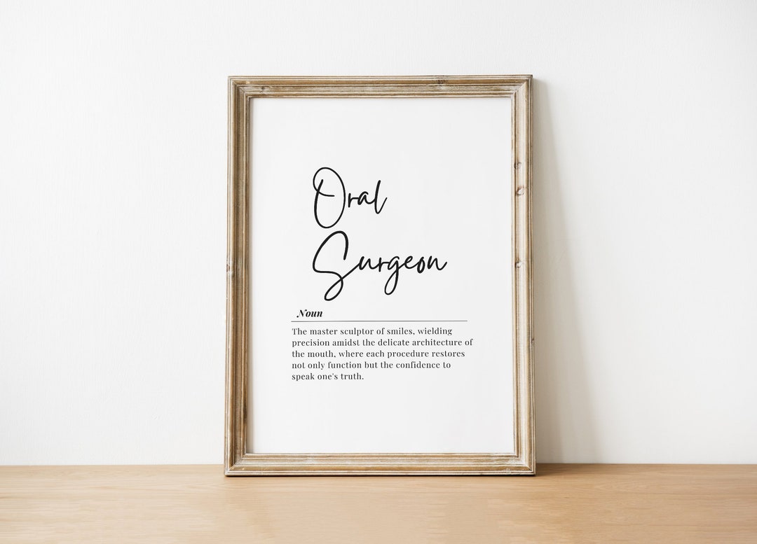 Oral Surgeon Digital Download Definition Poster Gift Wall Art National ...