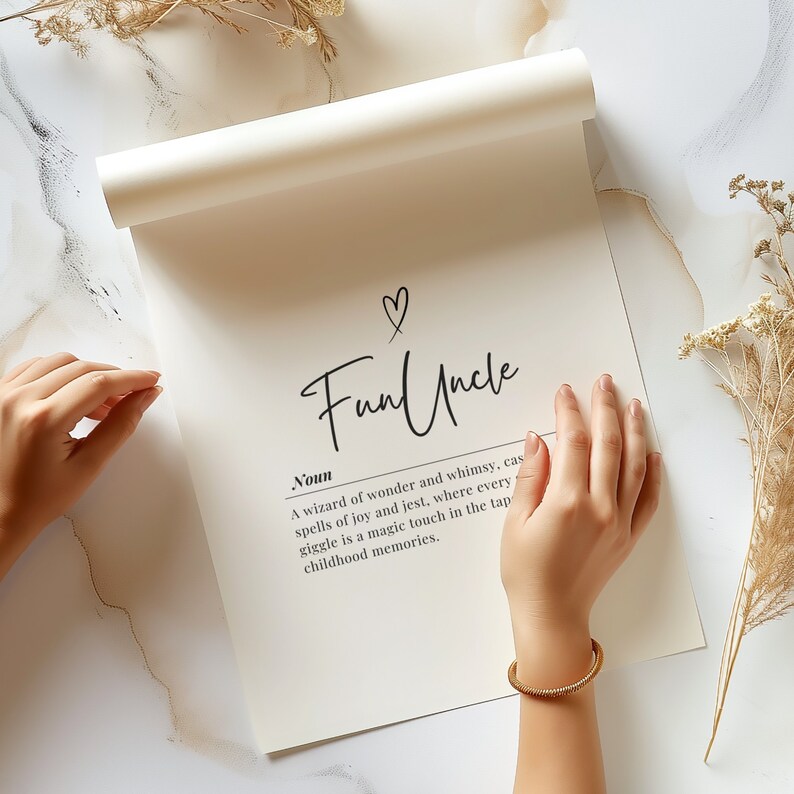 Printable Fun Uncle Quote Art, Minimalist Family Typography Wall Decor ...