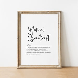 Medical Geneticist Digital Download Definition Poster Gift Wall Art ...