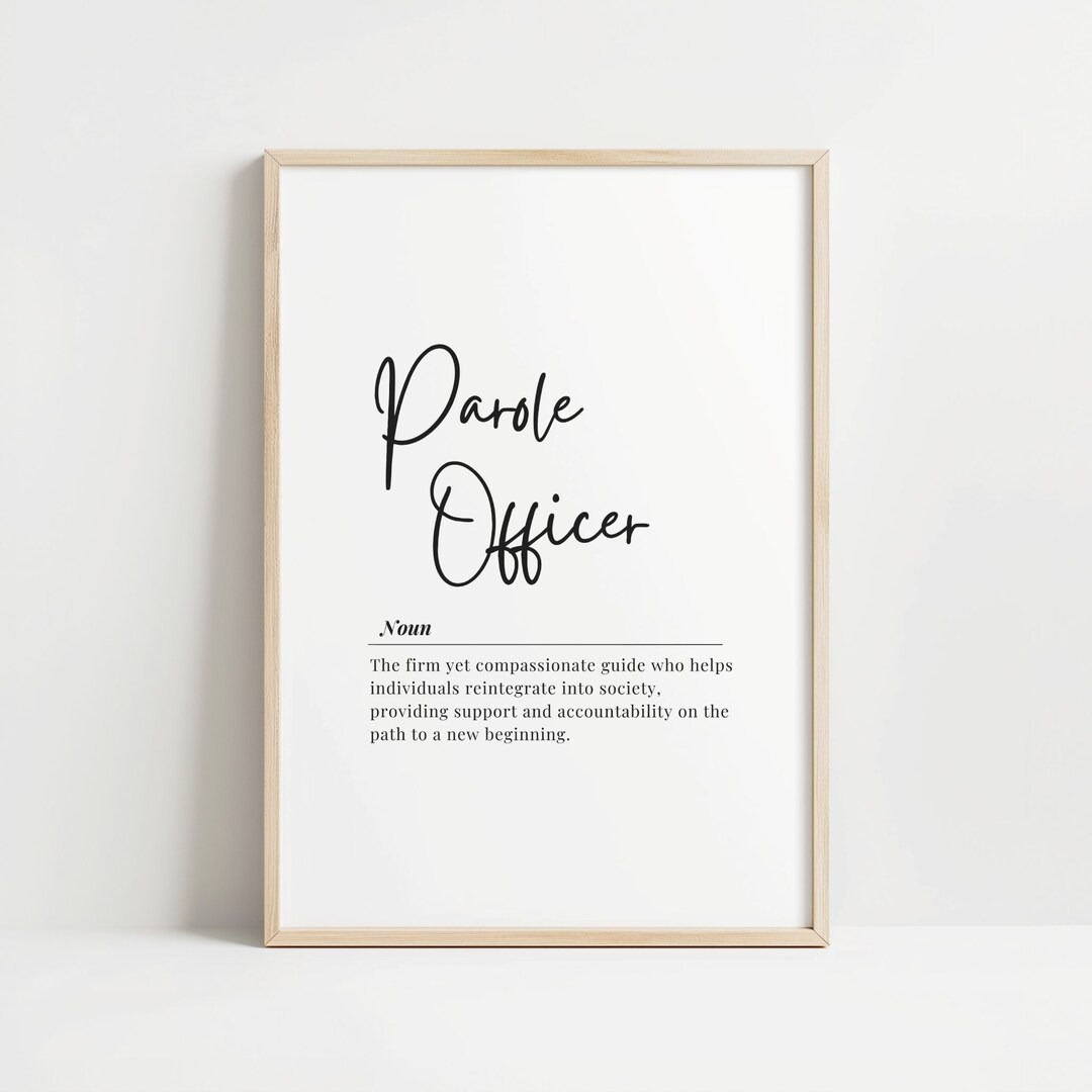 Parole Officer Printable Art - Digital Download | Law Enforcement Wall ...