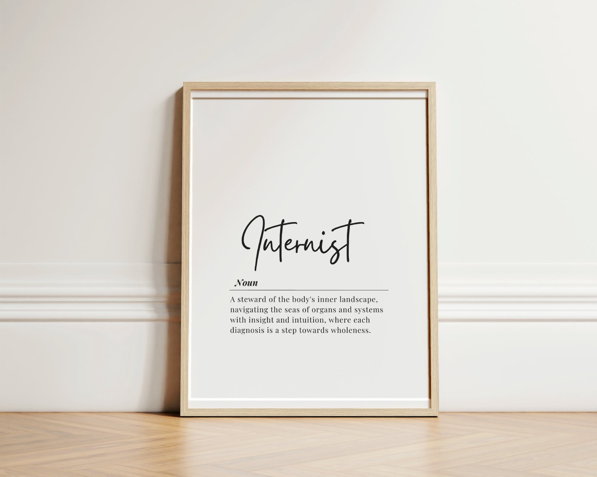 Internist Definition Print, Medical Office Decor, Doctor Wall Art ...