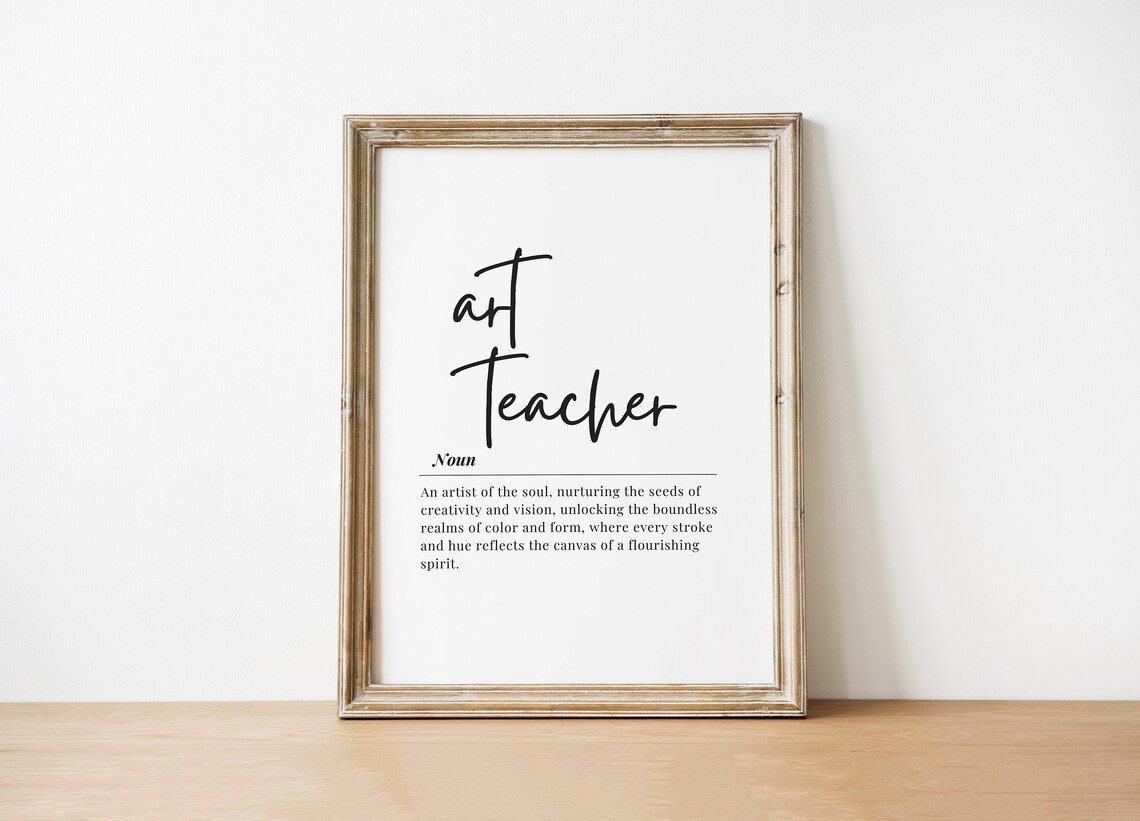 Art Teacher Gift Art Teacher Definition Print Teacher Thank - Etsy