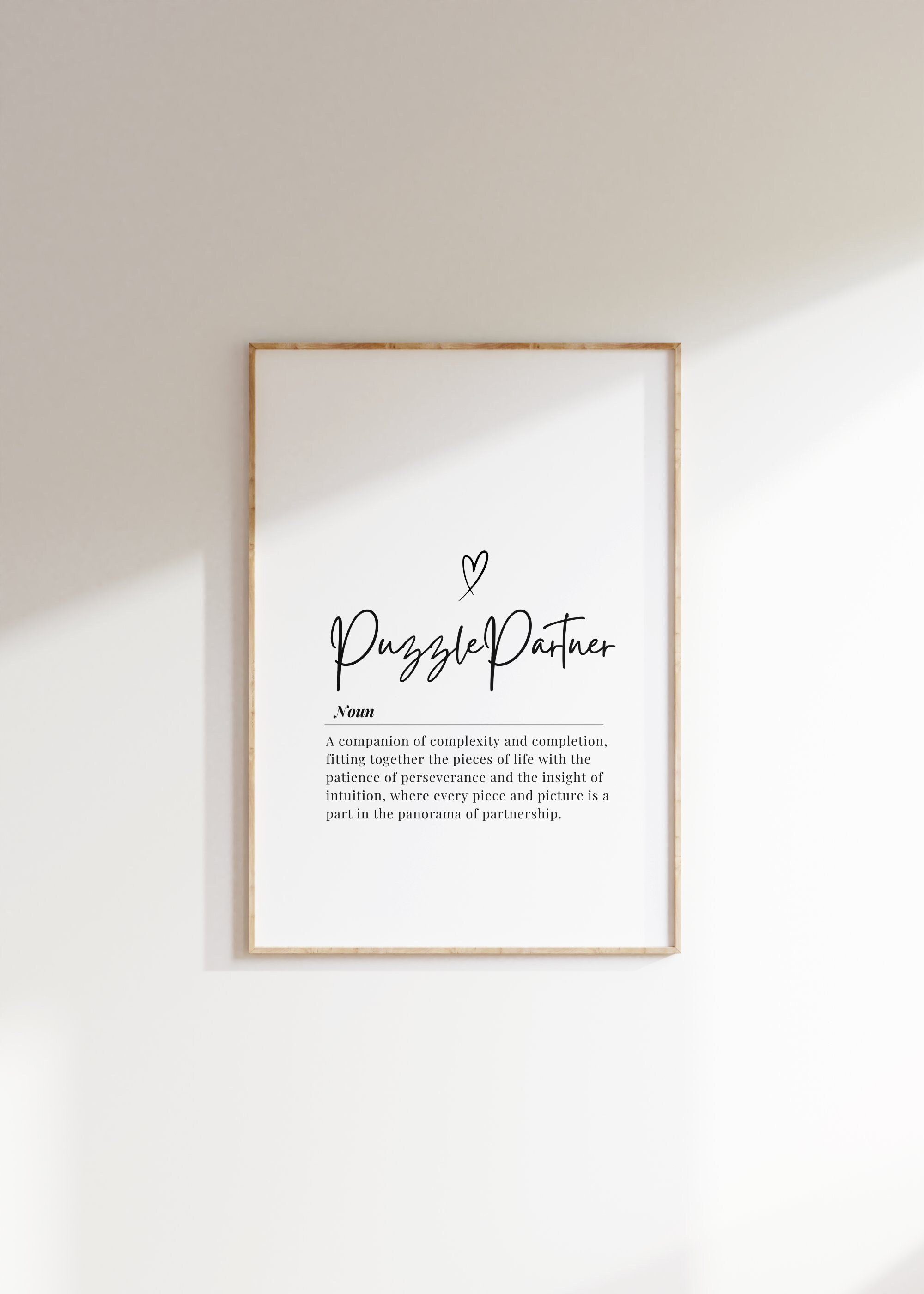 Minimalist Puzzle Partner Love Quote Instant Download, Modern ...