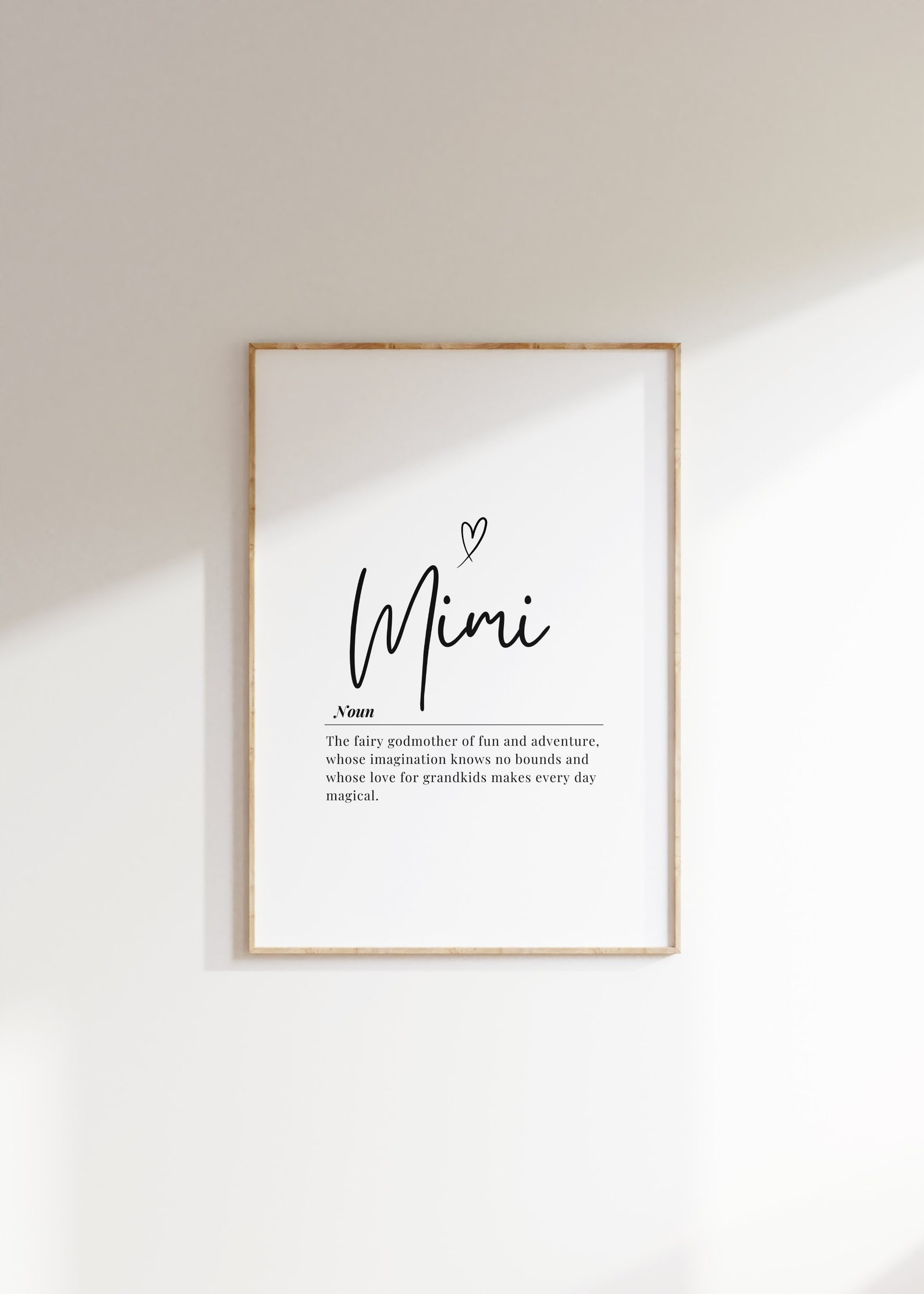 Personalized Mimi Definition Print, Customizable Grandmother Gift ...
