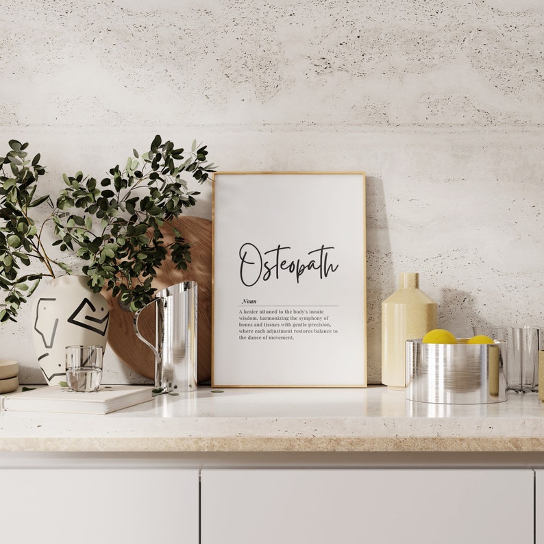 Osteopath Digital Download Definition Poster Gift Wall Art National ...