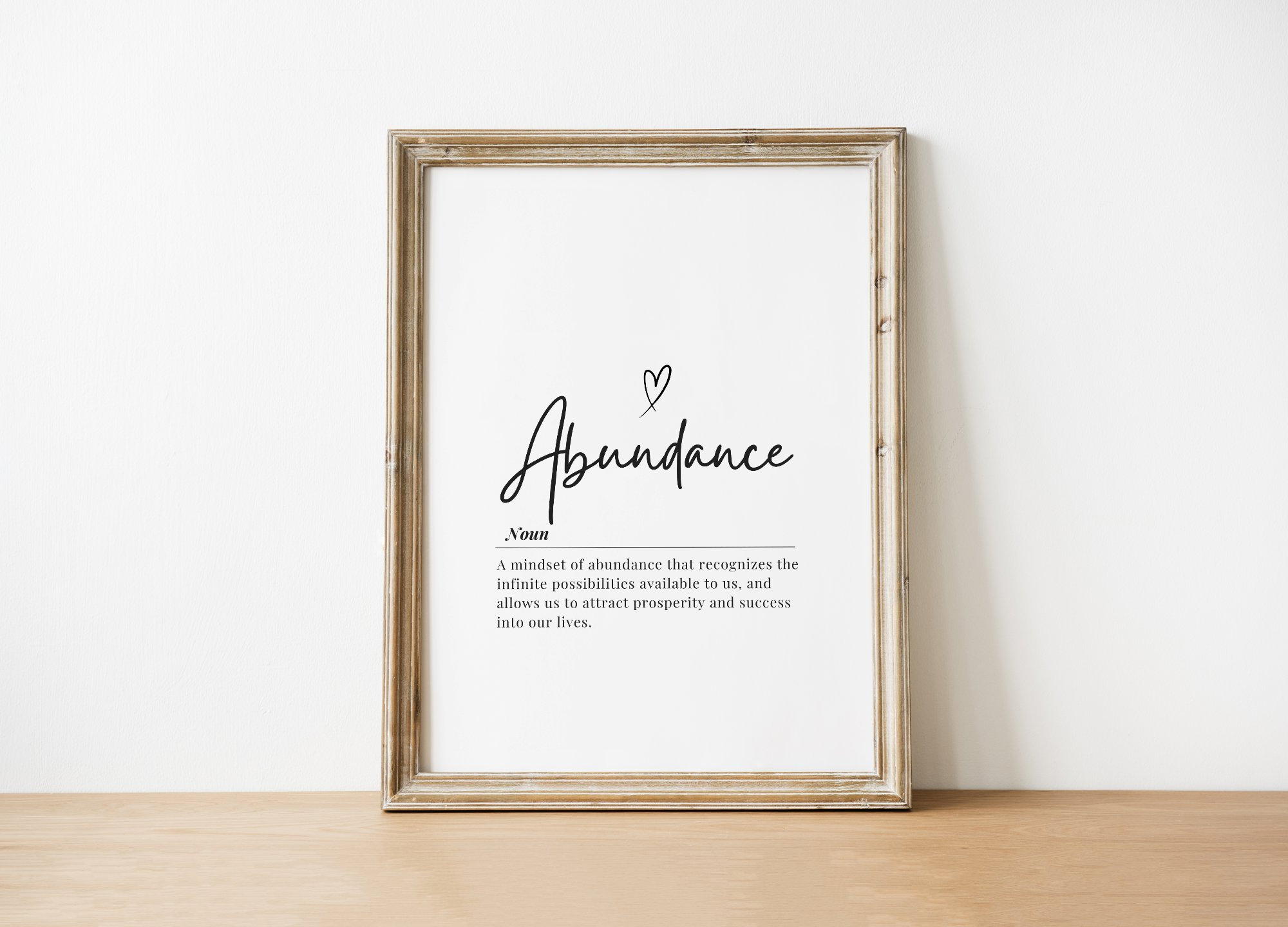 Abundance Mindset Inspirational Quote Digital Print, Minimalist Wall ...