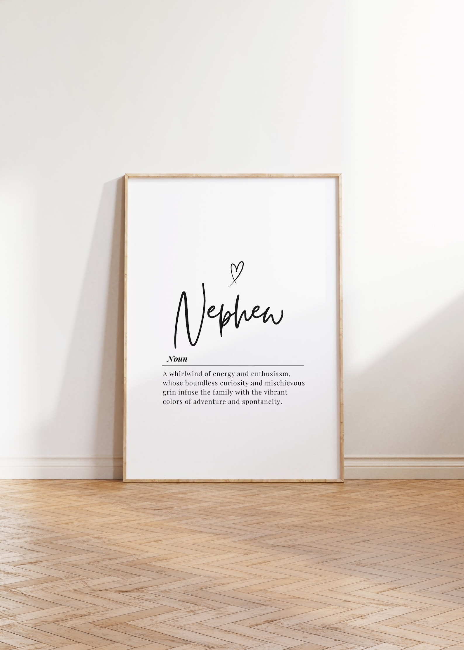 Nephew Definition Print, Family Love Quote Wall Art, Modern Minimalist ...