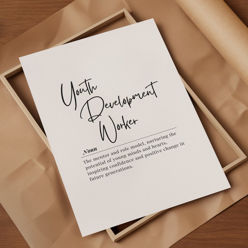 Youth Development Worker Definition Print: Minimalist Office Decor ...