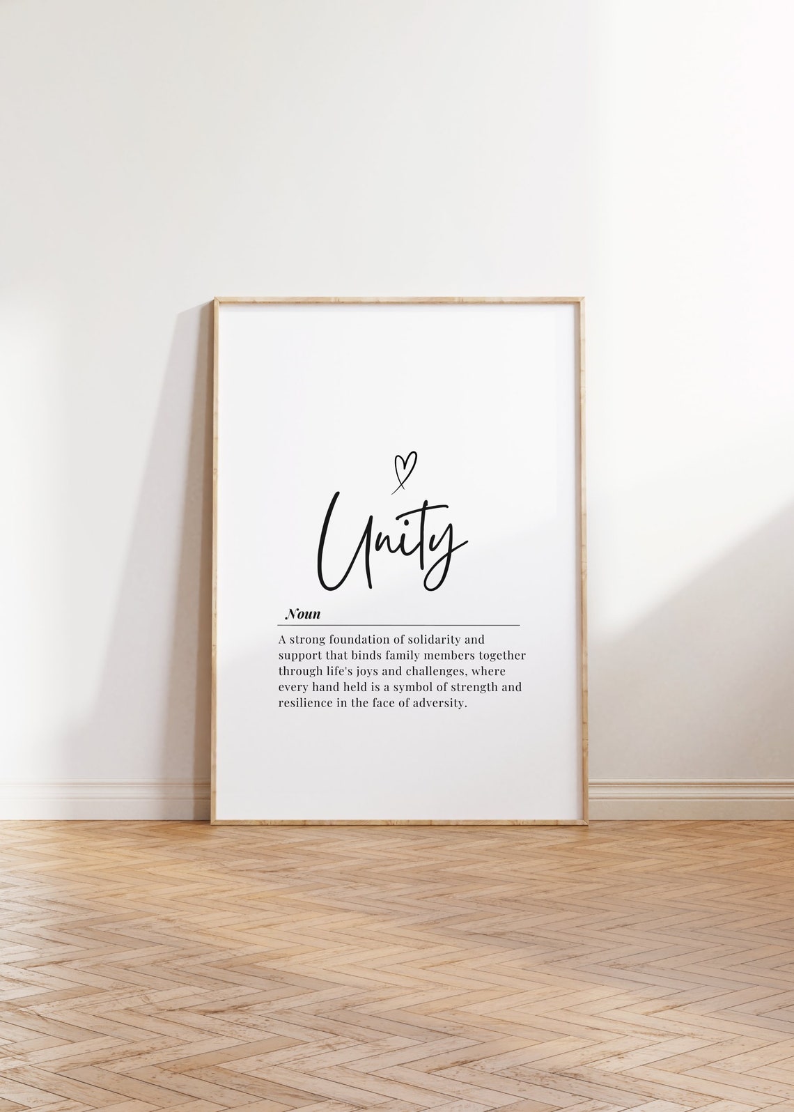 Inspirational Unity Quote Digital Print, Minimalist Family Solidarity ...