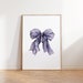 Elegant Purple Bow Digital Print, Printable Wall Art, Minimalist Bow ...