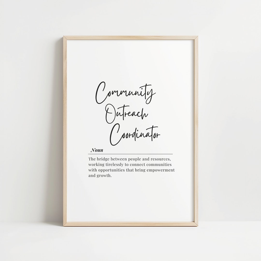 Community Outreach Coordinator Digital Art | Printable Office Decor ...