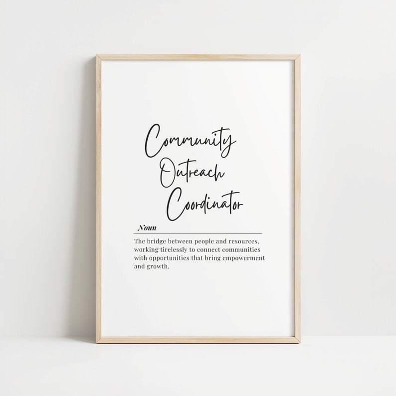 Community Outreach Coordinator Digital Art | Printable Office Decor ...