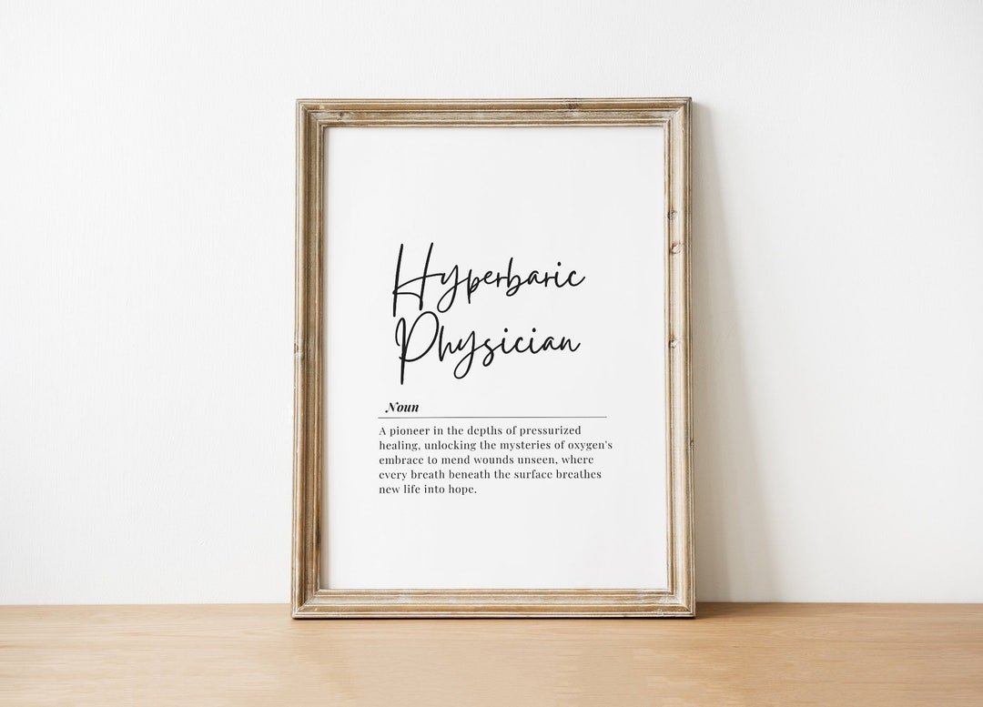 Hyperbaric Physician Digital Download Definition Poster Gift Wall Art ...
