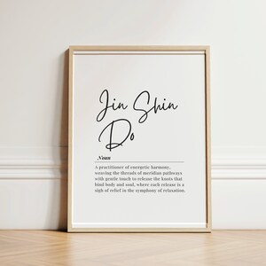 Jin Shin Do Digital Download Definition Poster Gift Wall Art National ...