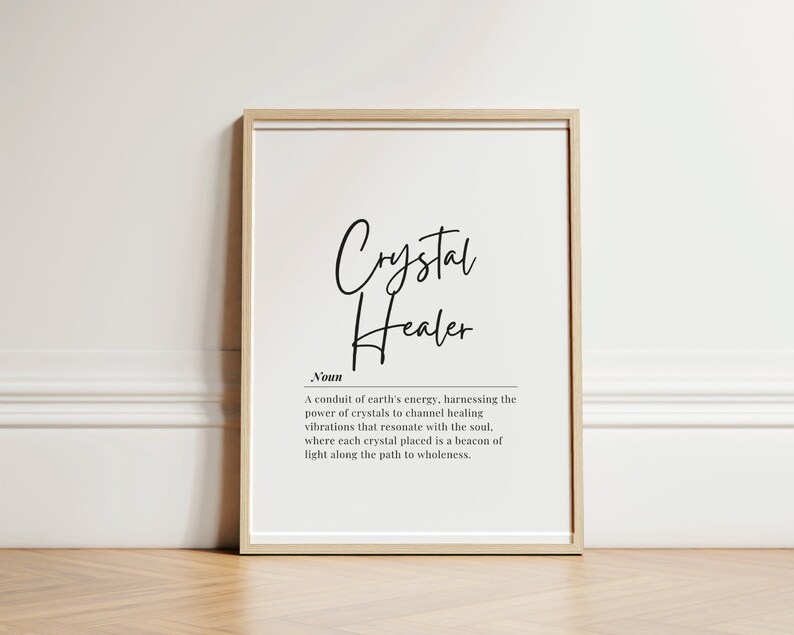 Crystal Healer Digital Download Definition Poster Gift Wall Art ...