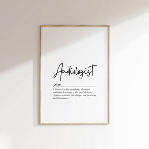 Audiologist Definition Print: Minimalist Office Wall Art (digital ...