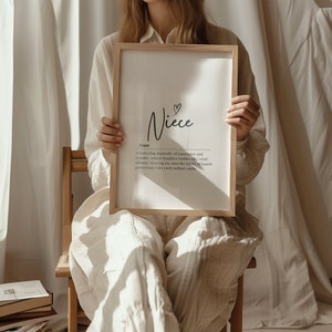 Printable Niece Definition Quote, Minimalist Typography Wall Art ...