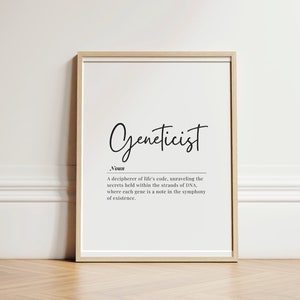 Genetics Lover Digital Print, Modern Home Office Wall Art, Science ...