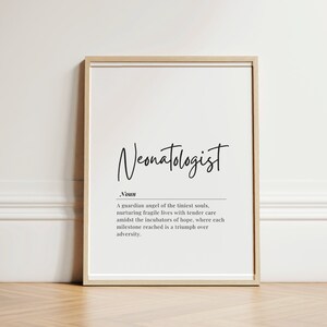 Neonatologist Digital Download Definition Poster Gift Wall Art National ...