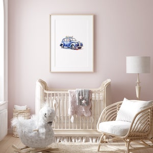 Nursery Decor Police Car Poster Digital Download Colorful Automotive ...
