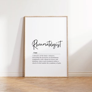 Rheumatologist Digital Download Definition Poster Gift Wall Art ...