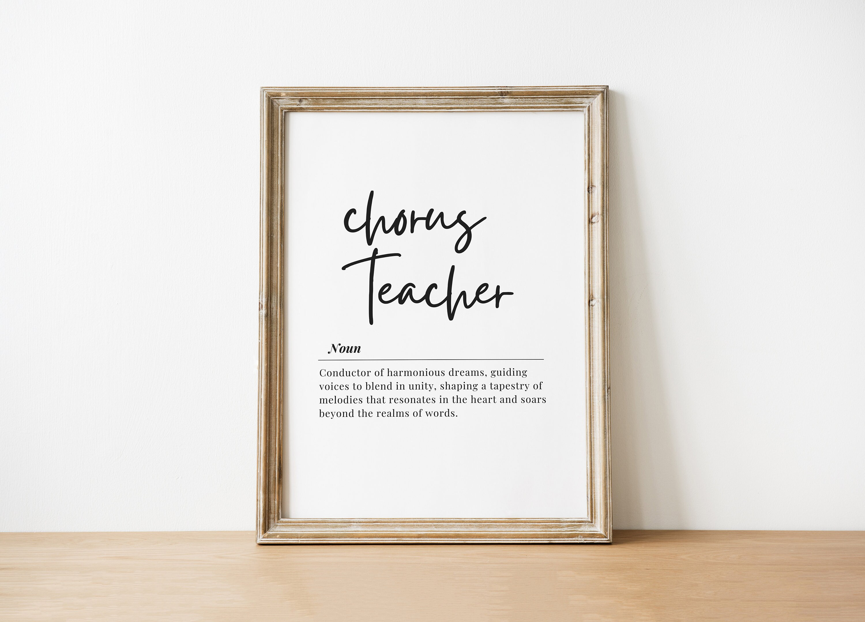 Chorus Teacher Definition Print: Music Lover Gift (digital Download) - Etsy