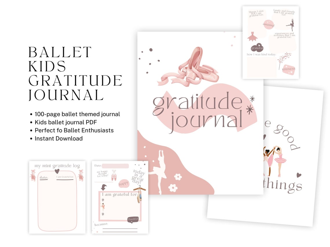 Ballet Kids Gratitude Journal Printable Pdf,ballet Themed Kids Activity ...