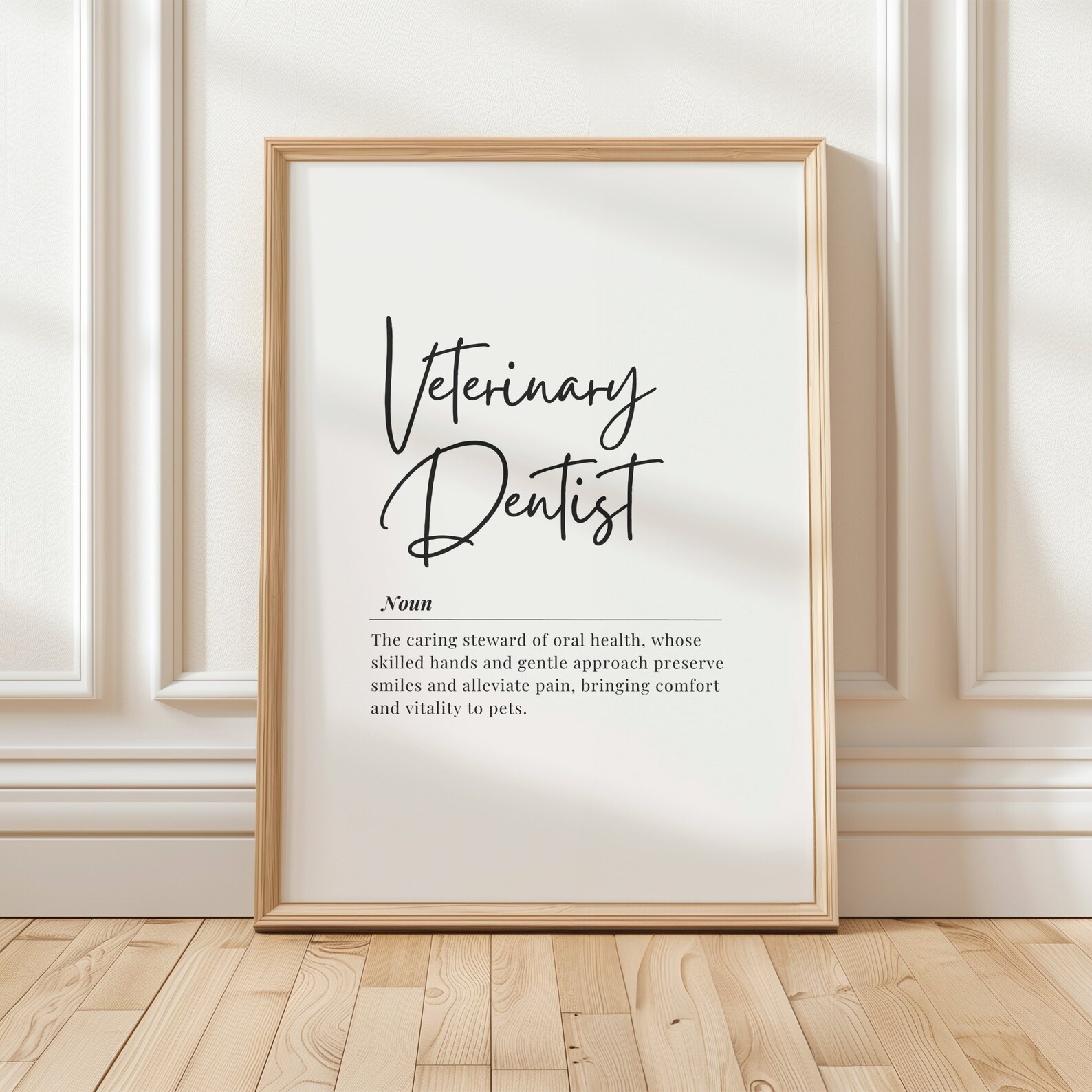 Veterinary Dentist Definition Art Print, Veterinary Dentist Wall Art ...
