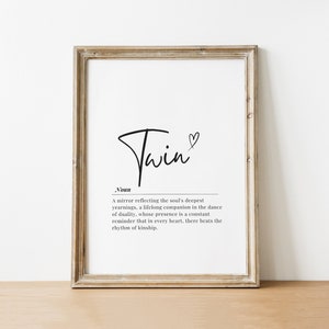 Minimalist Twin Quote Digital Print, Modern Typography Wall Art ...