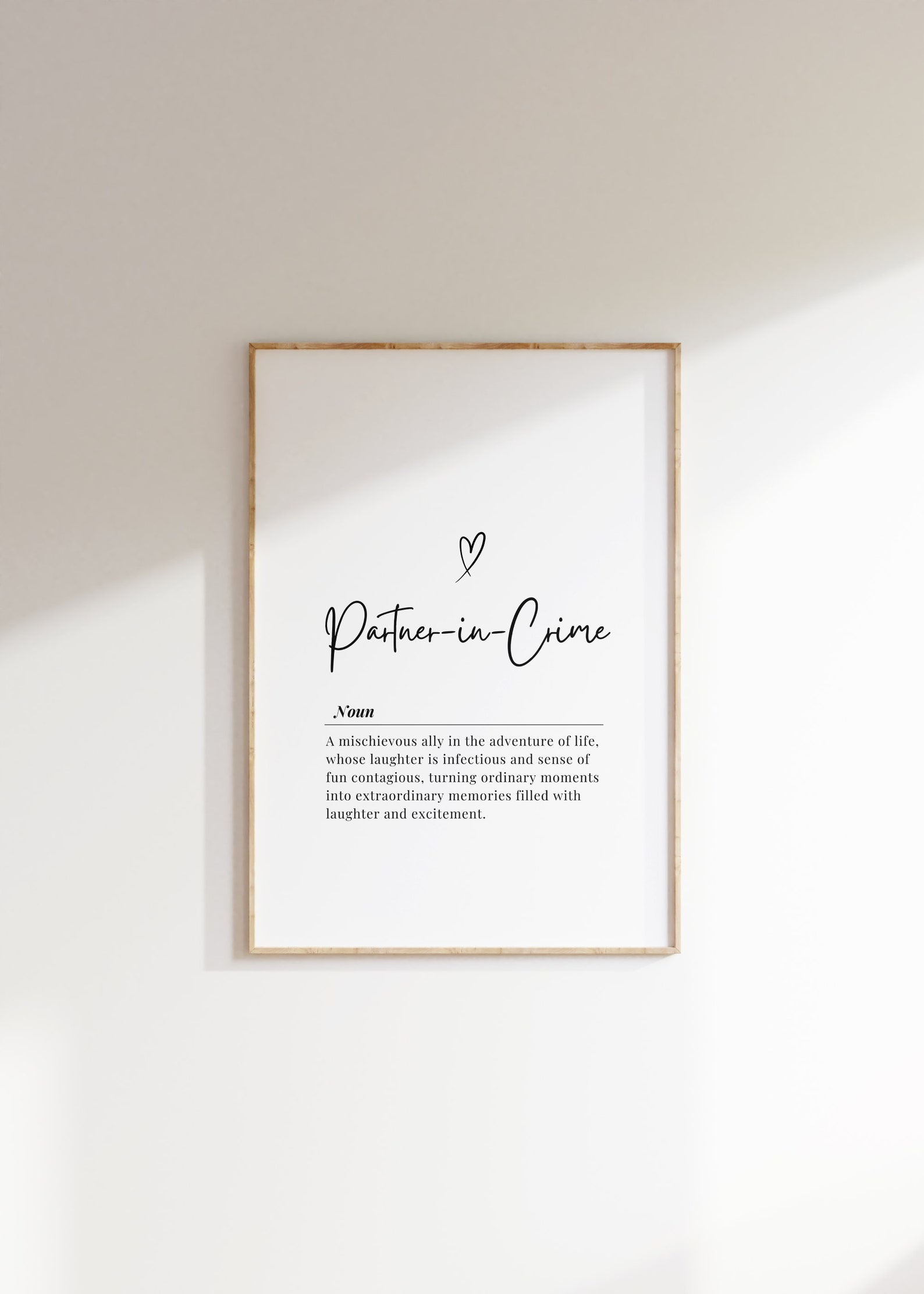 Partner-in-crime Printable Wall Art, Minimalist Love Quote, Digital ...