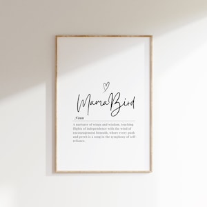 Mama Bird Inspirational Quote Digital Print, Mother's Day Wall Art ...