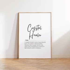 Crystal Healer Digital Download Definition Poster Gift Wall Art ...