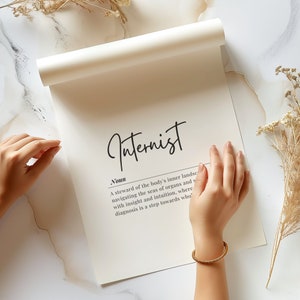 Internist Definition Print, Medical Office Decor, Doctor Wall Art ...