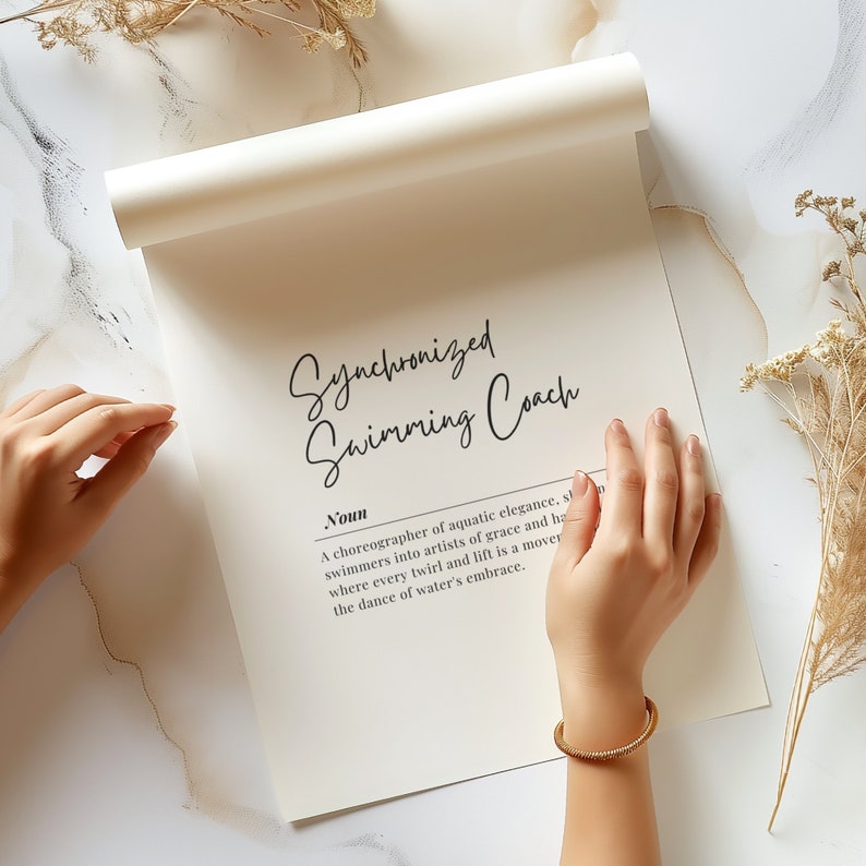 Synchronized Swimming Coach Definition Art Print (digital Download ...