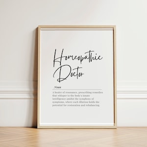 Homeopathic Doctor Digital Download Definition Poster Gift Wall Art ...