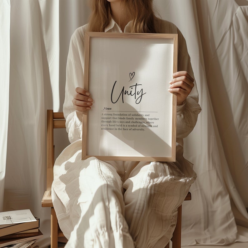 Unity Definition Print: Minimalist Family Wall Art (digital Download ...