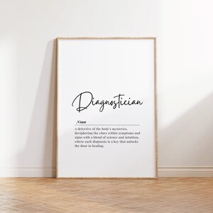 Diagnostician Digital Download Definition Poster Gift Wall Art National ...