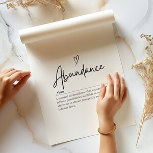Abundance Mindset Inspirational Quote Digital Print, Minimalist Wall ...