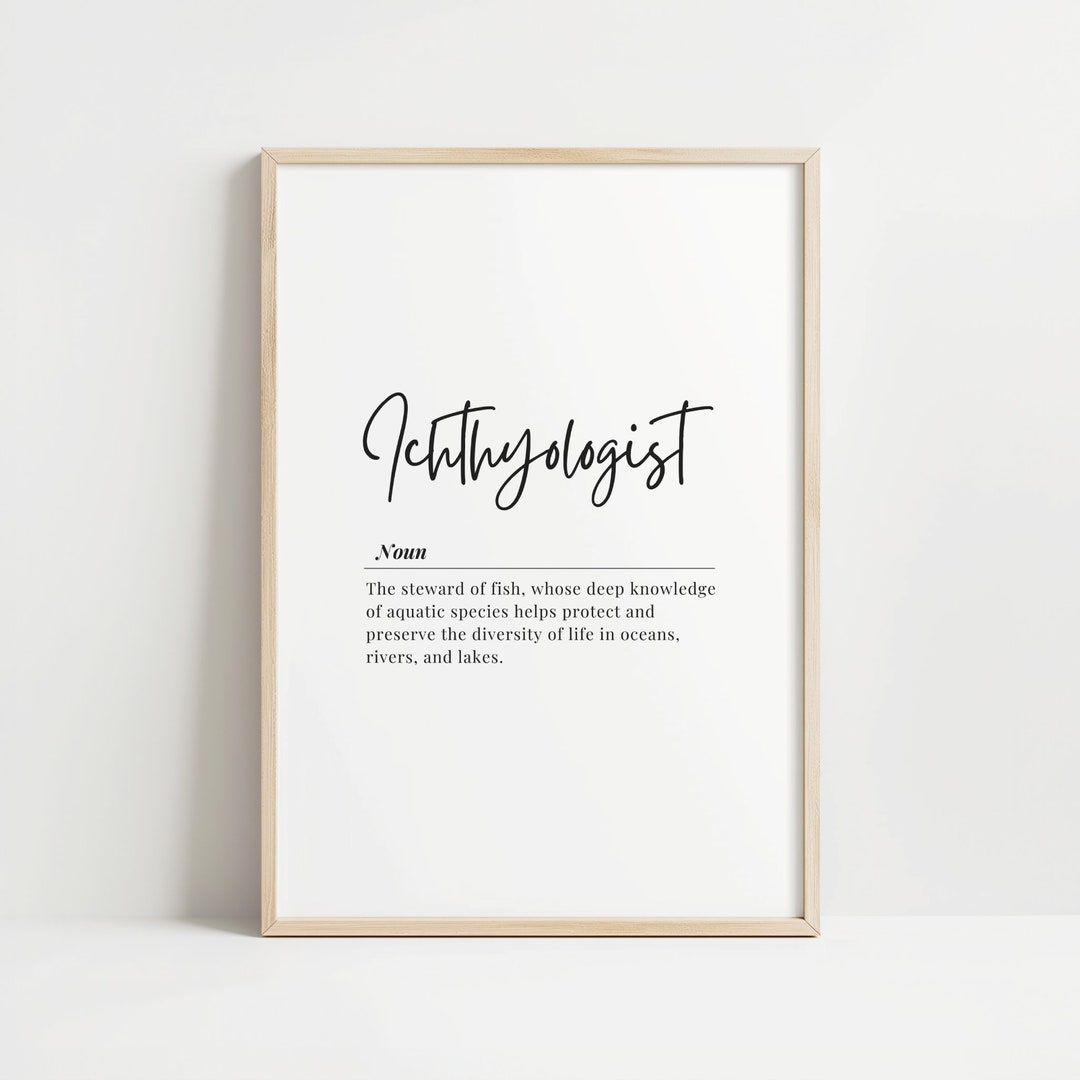 Ichthyologist Definition Print: Marine Biology Wall Art (digital ...