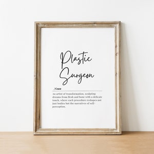 Plastic Surgeon Digital Download Definition Poster Gift Wall Art ...