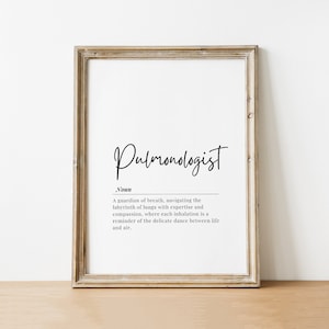 Pulmonologist Digital Download Definition Poster Gift Wall Art National ...