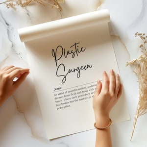 Plastic Surgeon Digital Download Definition Poster Gift Wall Art ...