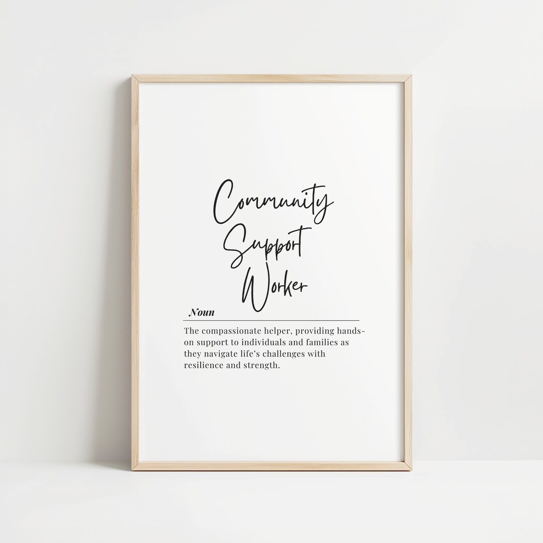 Community Support Worker Printable Art | Digital Download | Social ...