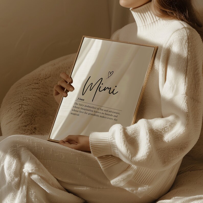 Personalized Mimi Definition Print, Customizable Grandmother Gift ...