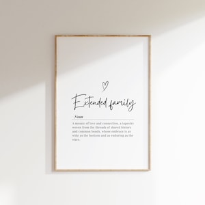 Extended Family Definition Printable Wall Art, Modern Minimalist Home ...