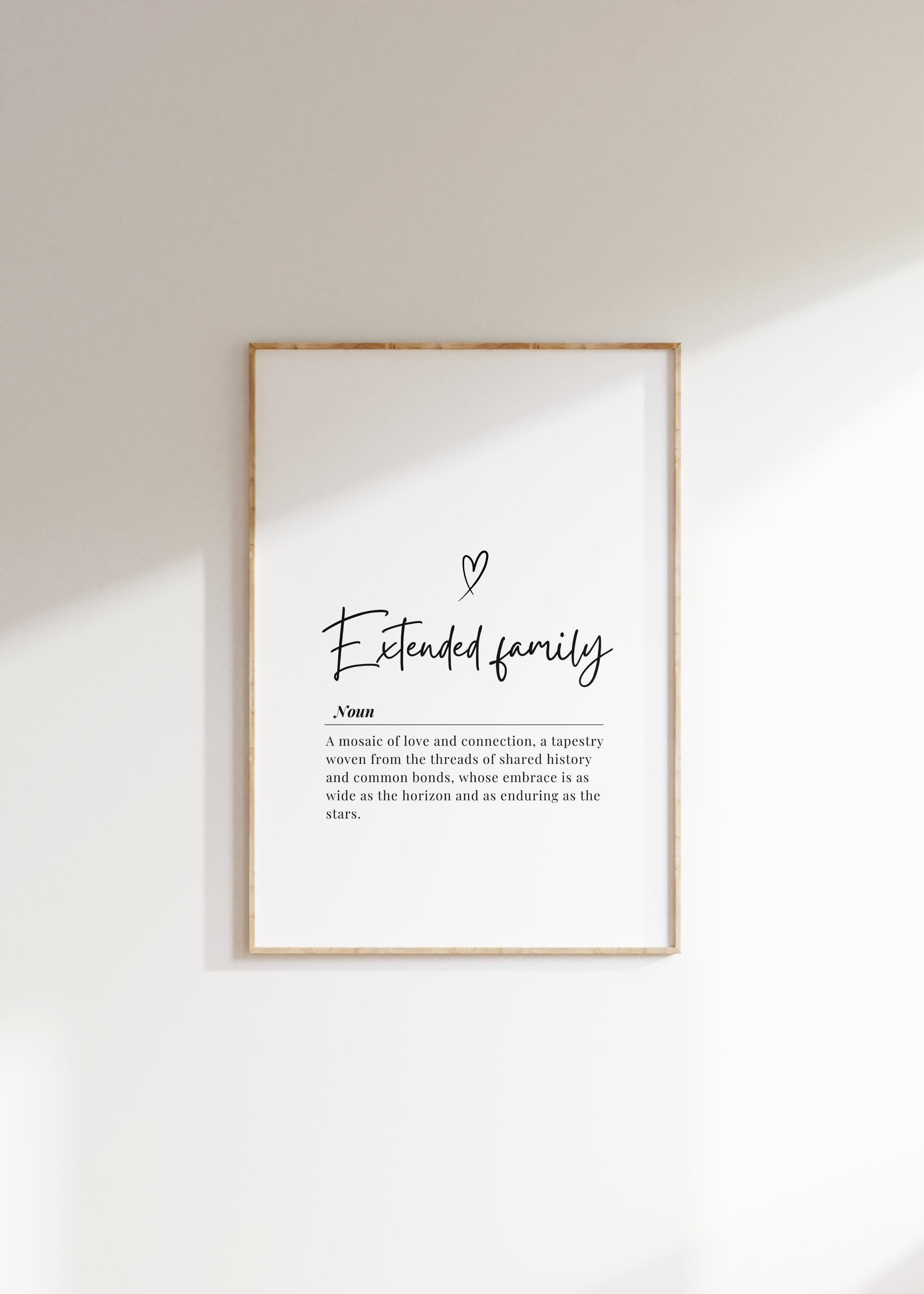 Extended Family Definition Printable Wall Art, Modern Minimalist Home ...