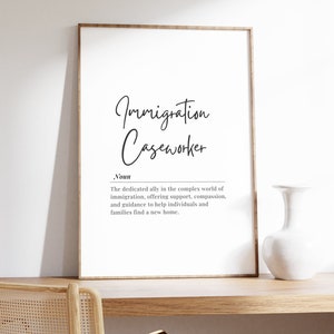 Immigration Caseworker Digital Art Print | Immigration Office Decor ...