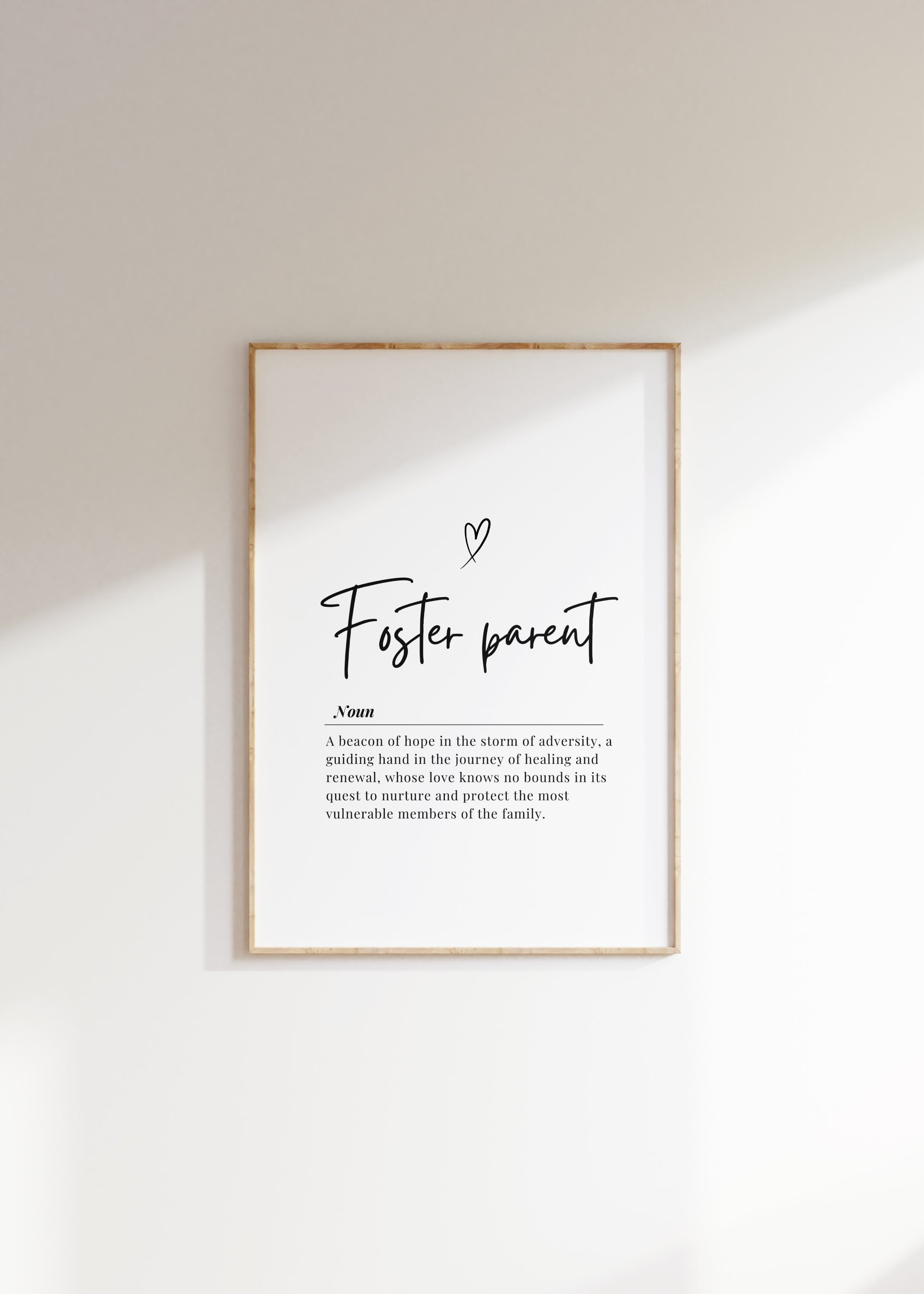 Foster Parent Definition Printable, Inspirational Quote, Home Decor ...